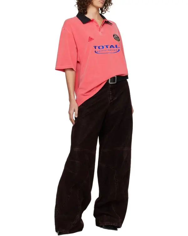 Martine Rose Logo Embroidered Polo Shirt - Multicolor