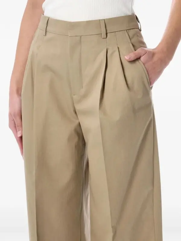 AMI Paris Pleated Wide-leg Trousers