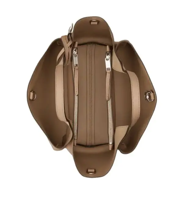 TOD'S Mini Top Handle Bag With Logo Plaque - Natural Color