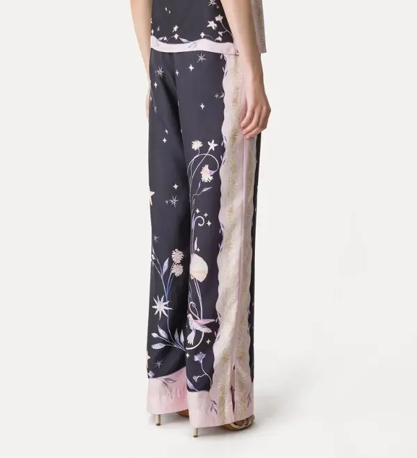 FORTE_FORTE Deliverance Print Twill Stretch Trousers - Midnight
