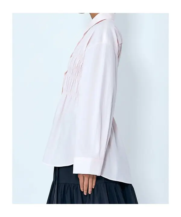 Cecilie Bahnsen Smocked Detail Poplin Shirt - White