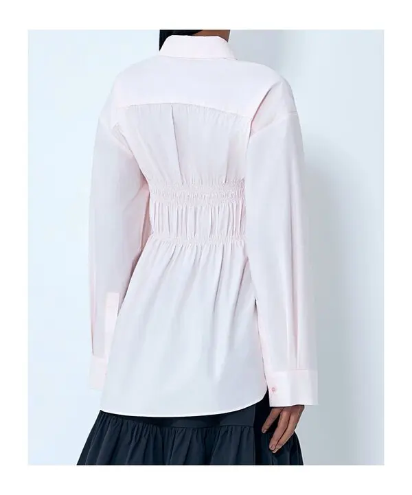 Cecilie Bahnsen Smocked Detail Poplin Shirt - White
