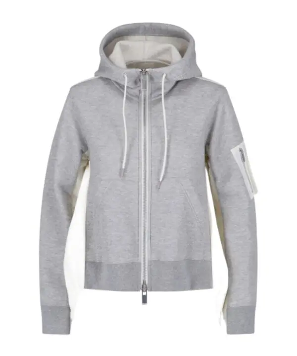 Sacai Contrast Panel Zip Hoodie