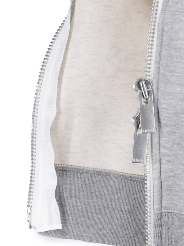 Sacai Contrast Panel Zip Hoodie