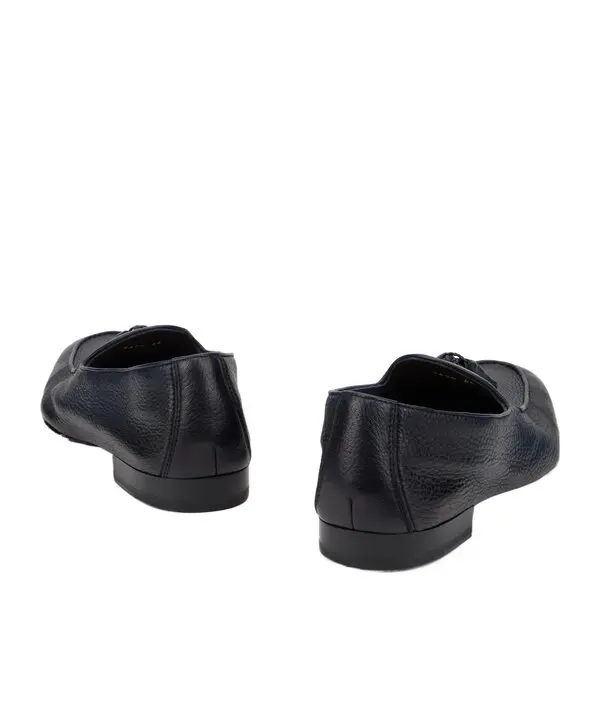 DOUCAL'S Textured Tassel Loafers - Black