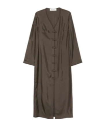 RÓHE V-neck Pankou Closure Dress - Brown