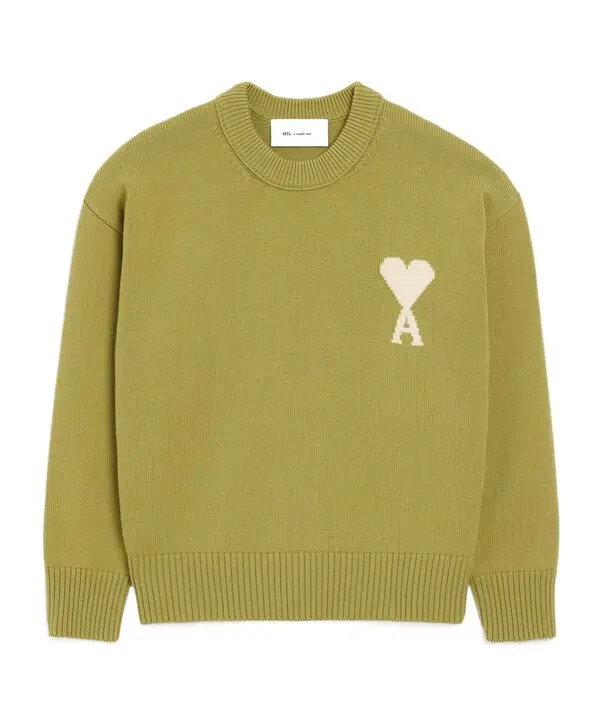 Ami De Coeur Crewneck Jumper - Apply Brown/off-white