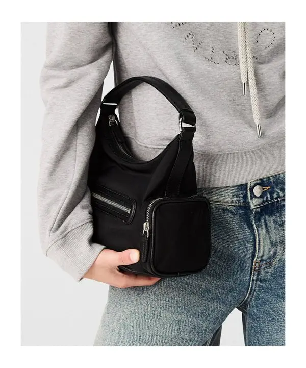 Stella McCartney Pocket Detailed Shoulder Bag - Black