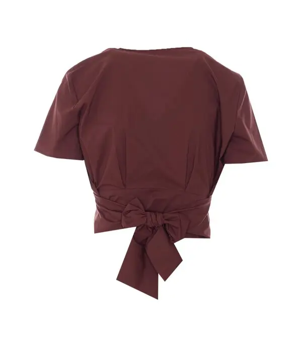 Patrizia Pepe Cropped V-neck Zip-front Top