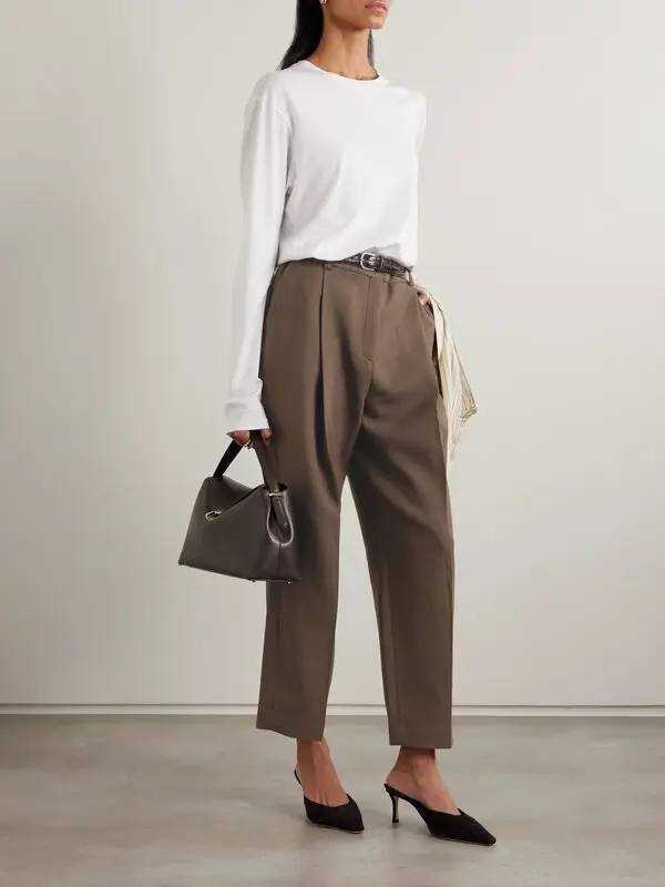 TOTEME Pauli Pleated Tapered Twill Trousers
