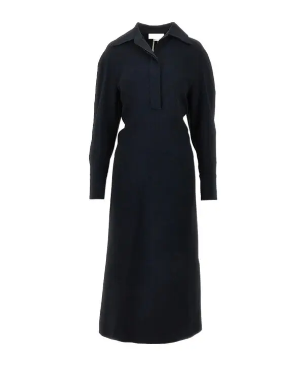 Victoria Beckham Long-sleeved Shirt Dress - Black