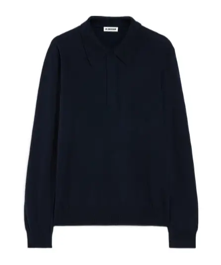 JIL SANDER Lightweight Wool Polo Sweater