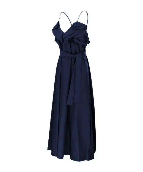 P.a.r.o.s.h Ruffled Midi Dress - Blue