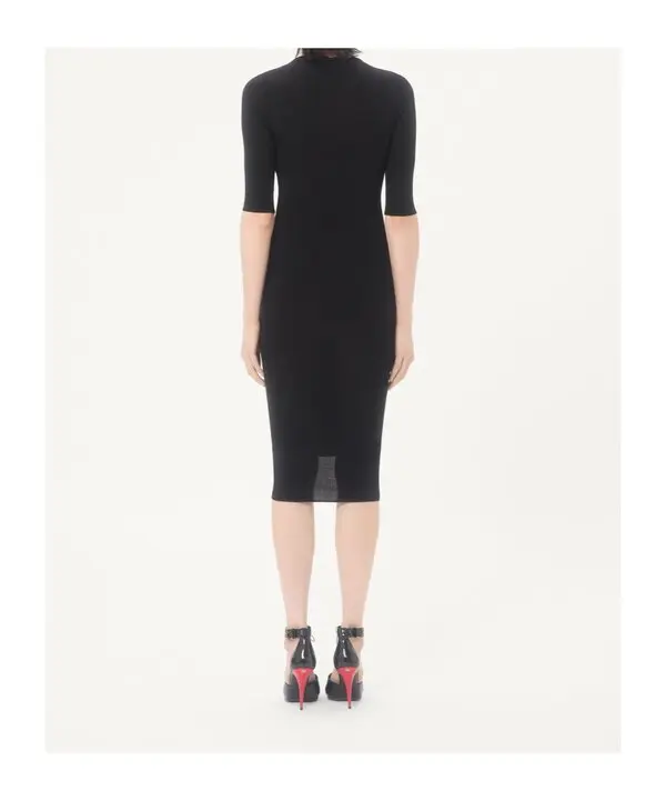 Valentino Garavani Knitted Ruched Dress With Bow Detail