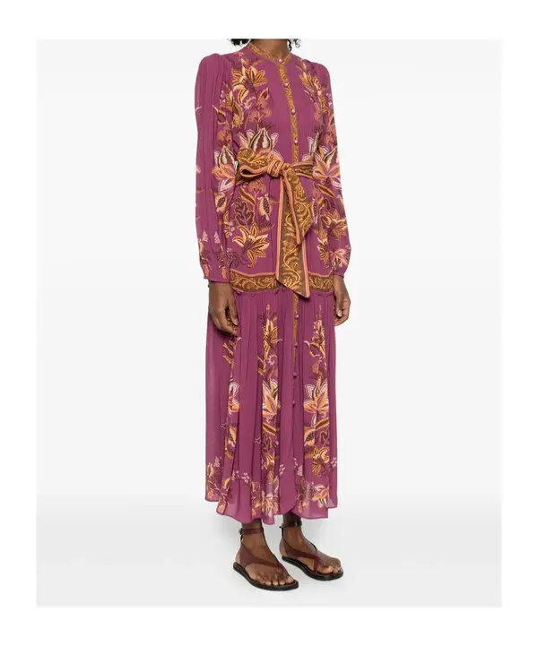 Farm Rio Floral Print Belted Maxi Dress