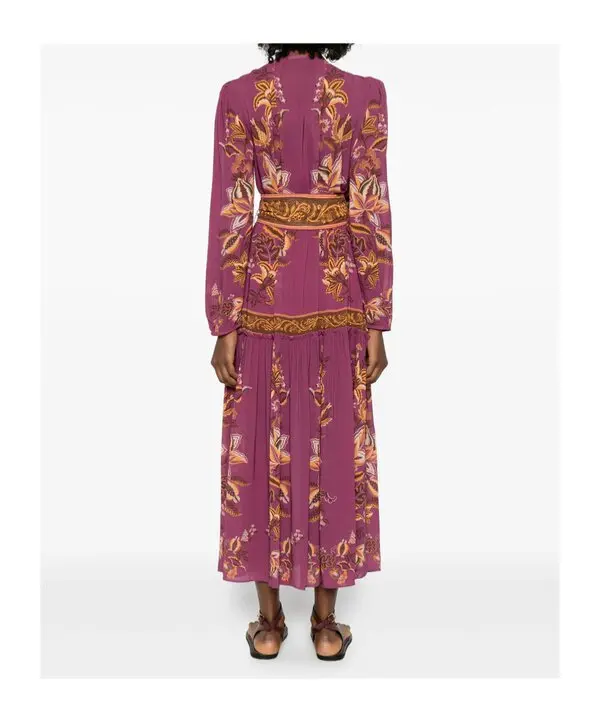 Farm Rio Floral Print Belted Maxi Dress