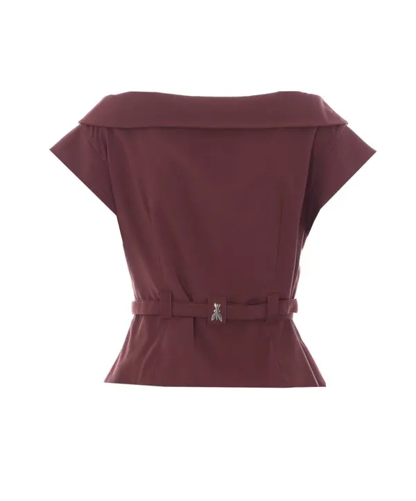 Patrizia Pepe Belted Sleeveless Blazer - Red