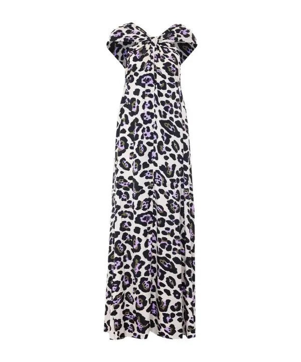 Essentiel Antwerp Jaycee Leopard Print Maxi Dress - Black