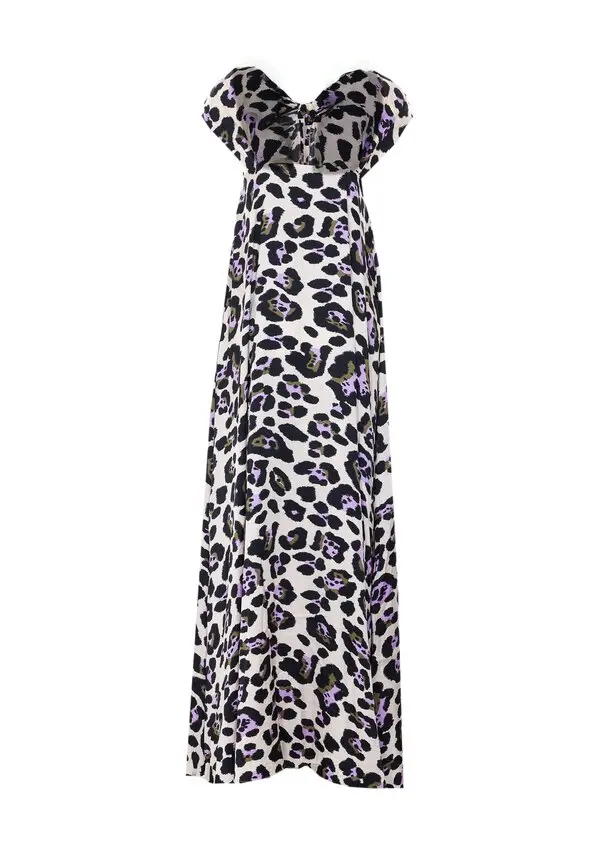 Essentiel Antwerp Jaycee Leopard Print Maxi Dress - Black