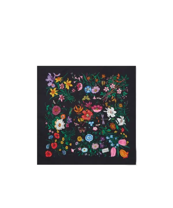 Gucci Printed Cotton Silk Pocket Square - Multi-color