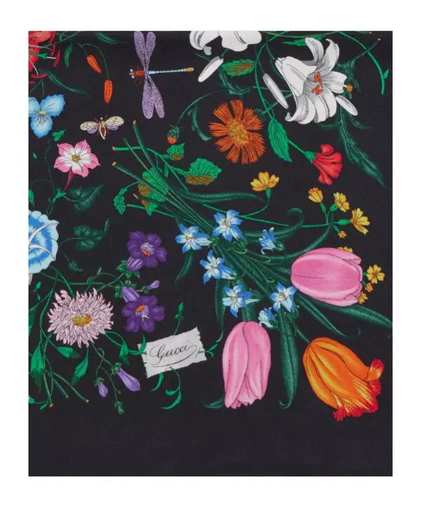 Gucci Printed Cotton Silk Pocket Square - Multi-color