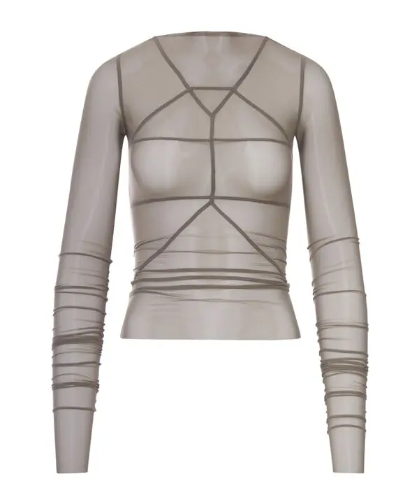 Rick Owens Temple Mesh Top - Taupe