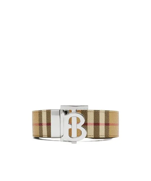 Burberry Reversible Monogram Belt - Archives Beige/silver