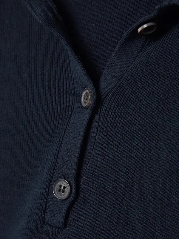 NILI LOTAN Solana Ribbed Polo Shirt