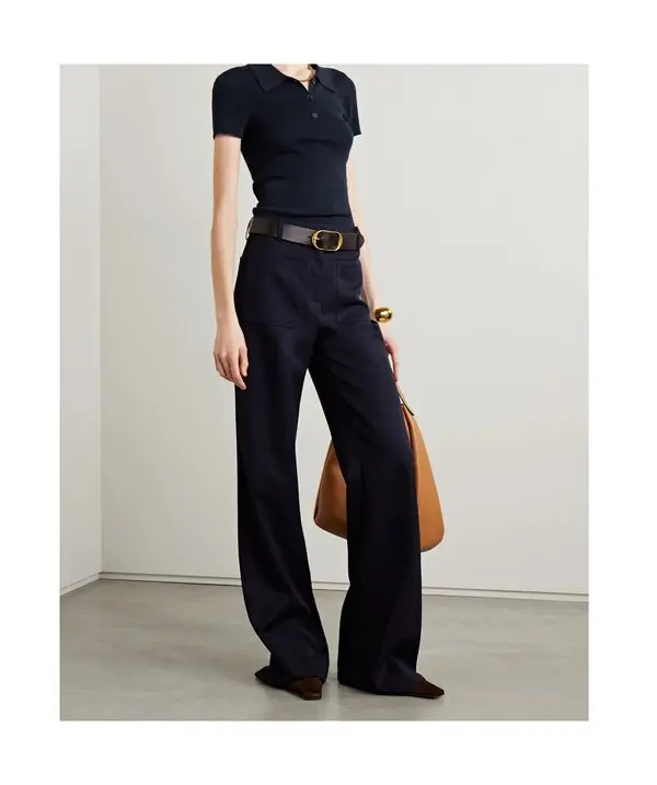 NILI LOTAN Solana Ribbed Polo Shirt