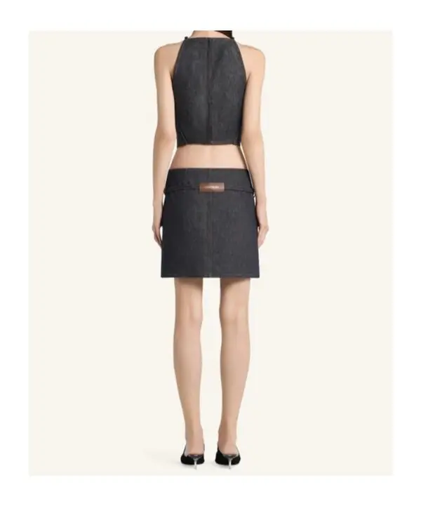 COURREGES Double Pocket Denim Skirt - Black