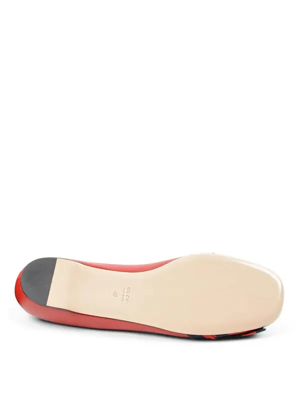 Gucci Leather Ballet Flats With Bow Detailing