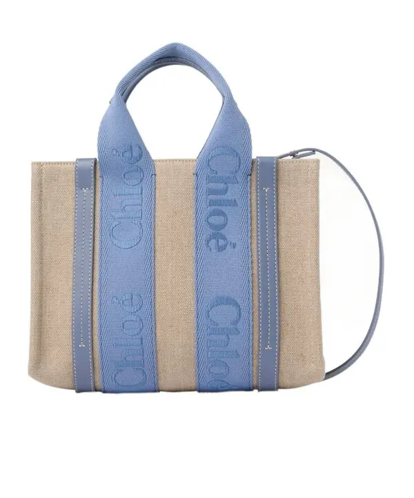 Chloé Woody Small Tote Bag - Ash Blue