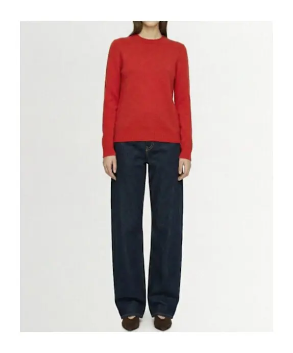 Khaite Leta Cashmere Round Neck Sweater - Red