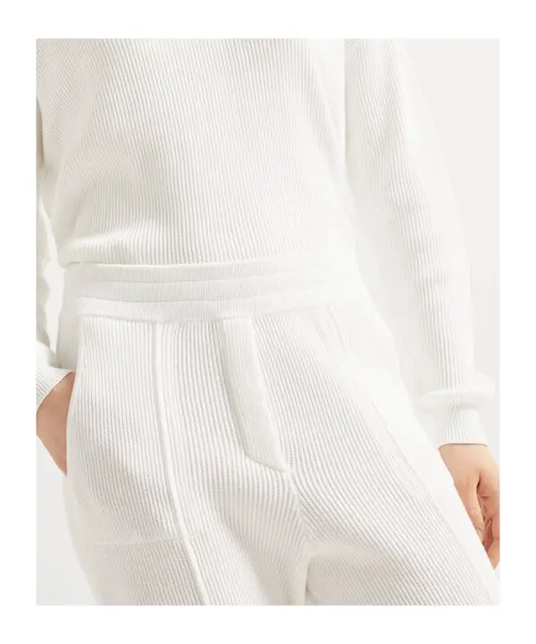 Brunello Cucinelli Cotton Ribbed Track Pants