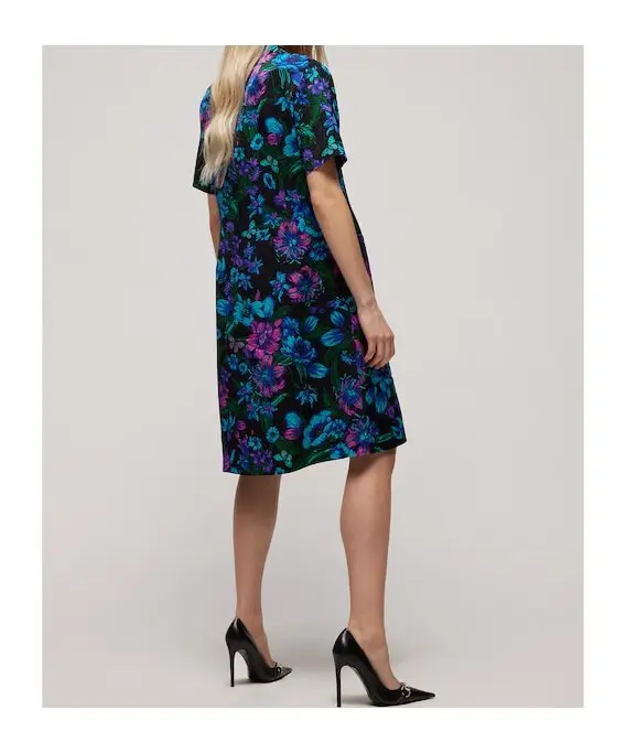 Gucci Silk Jacquard Floral Print Chemisier Dress