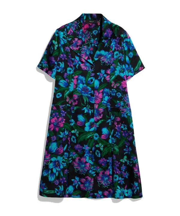 Gucci Silk Jacquard Floral Print Chemisier Dress - Multicolor
