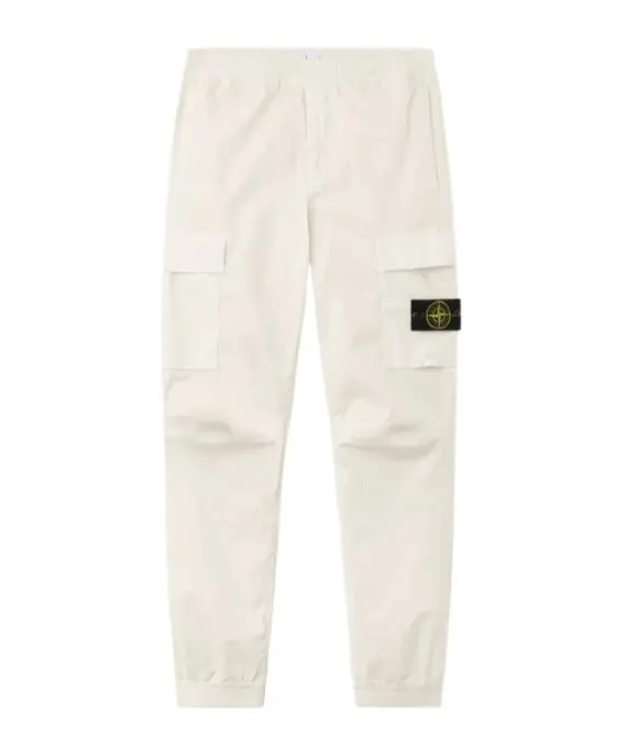 Stone Island Elasticated Waistband Cargo Pants - Ivory