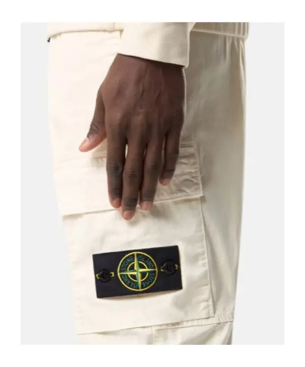 Stone Island Elasticated Waistband Cargo Pants - Ivory