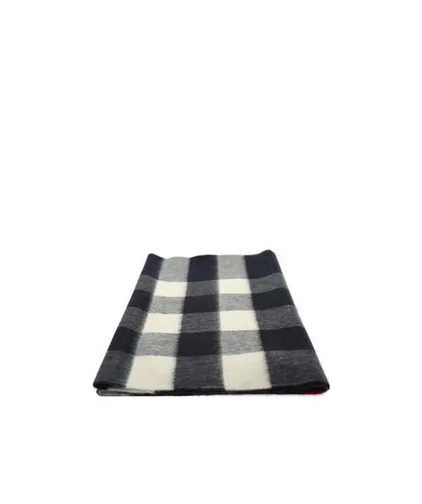Burberry Navy Blue Checkered Scarf - Black