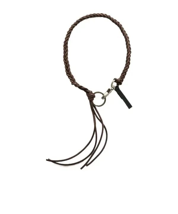 Our Legacy Ladon Braided Leather Keychain - Brown