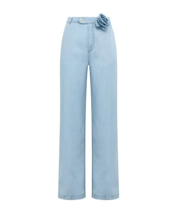 BLUGIRL Belt Loop Jeans With Floral Detail