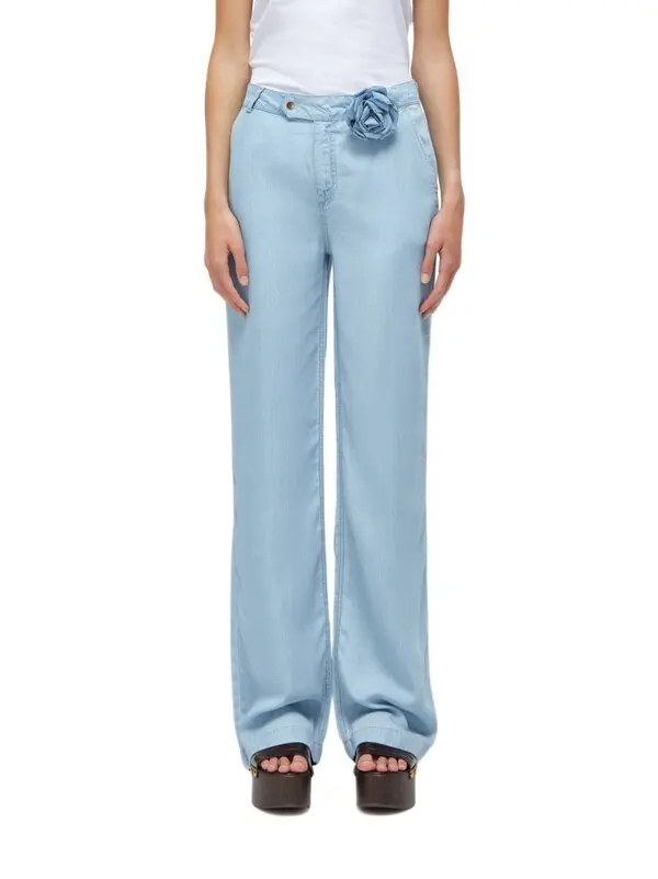 BLUGIRL Belt Loop Jeans With Floral Detail