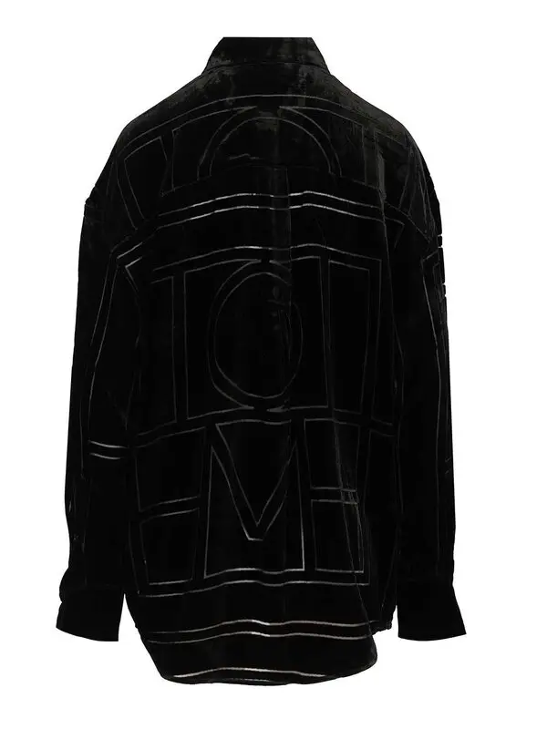 TOTEME Oversized Devoré Shirt - Black