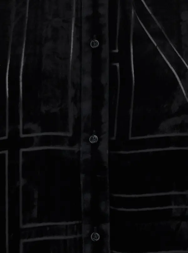 TOTEME Oversized Devoré Shirt - Black