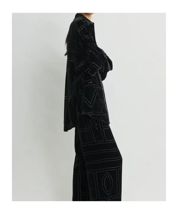 TOTEME Oversized Devoré Shirt - Black