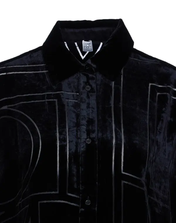 TOTEME Oversized Devoré Shirt - Black