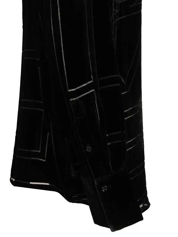TOTEME Oversized Devoré Shirt - Black