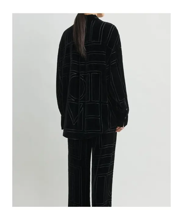 TOTEME Oversized Devoré Shirt - Black