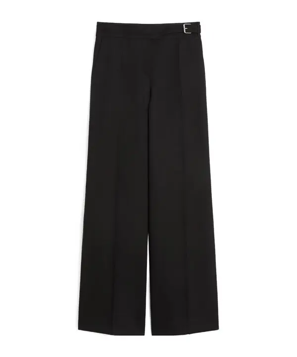 Sportmax Salita Pleated Trousers With Asymmetrical Waistband - Black