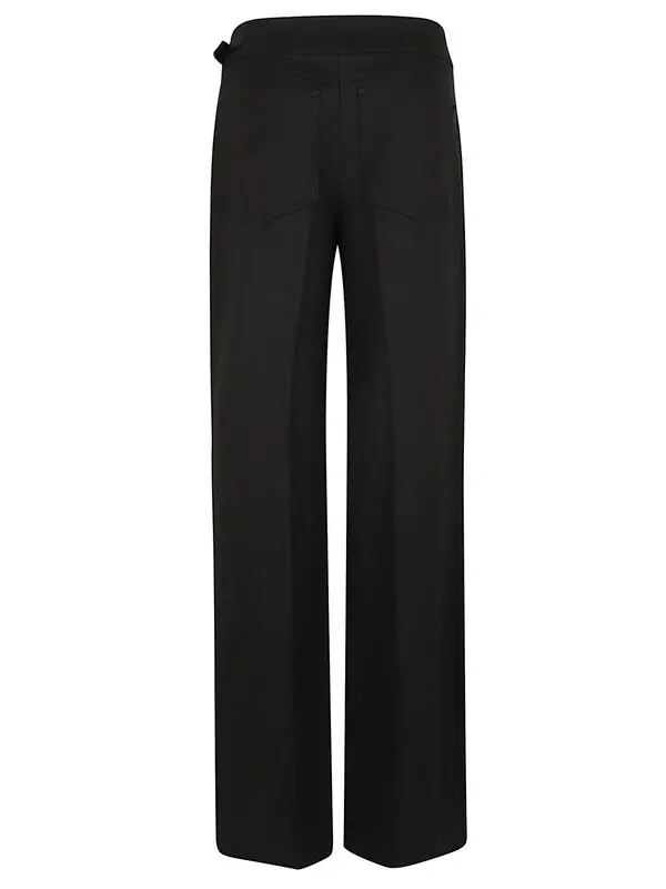 Sportmax Salita Pleated Trousers With Asymmetrical Waistband - Black